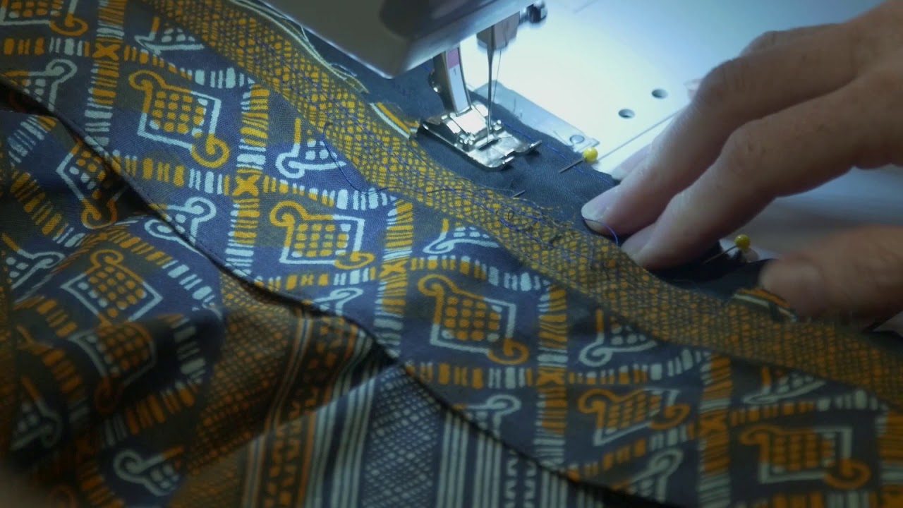 287 - Men's Shirt - Collar band (3/8) - Attaching collar band facing to ...
