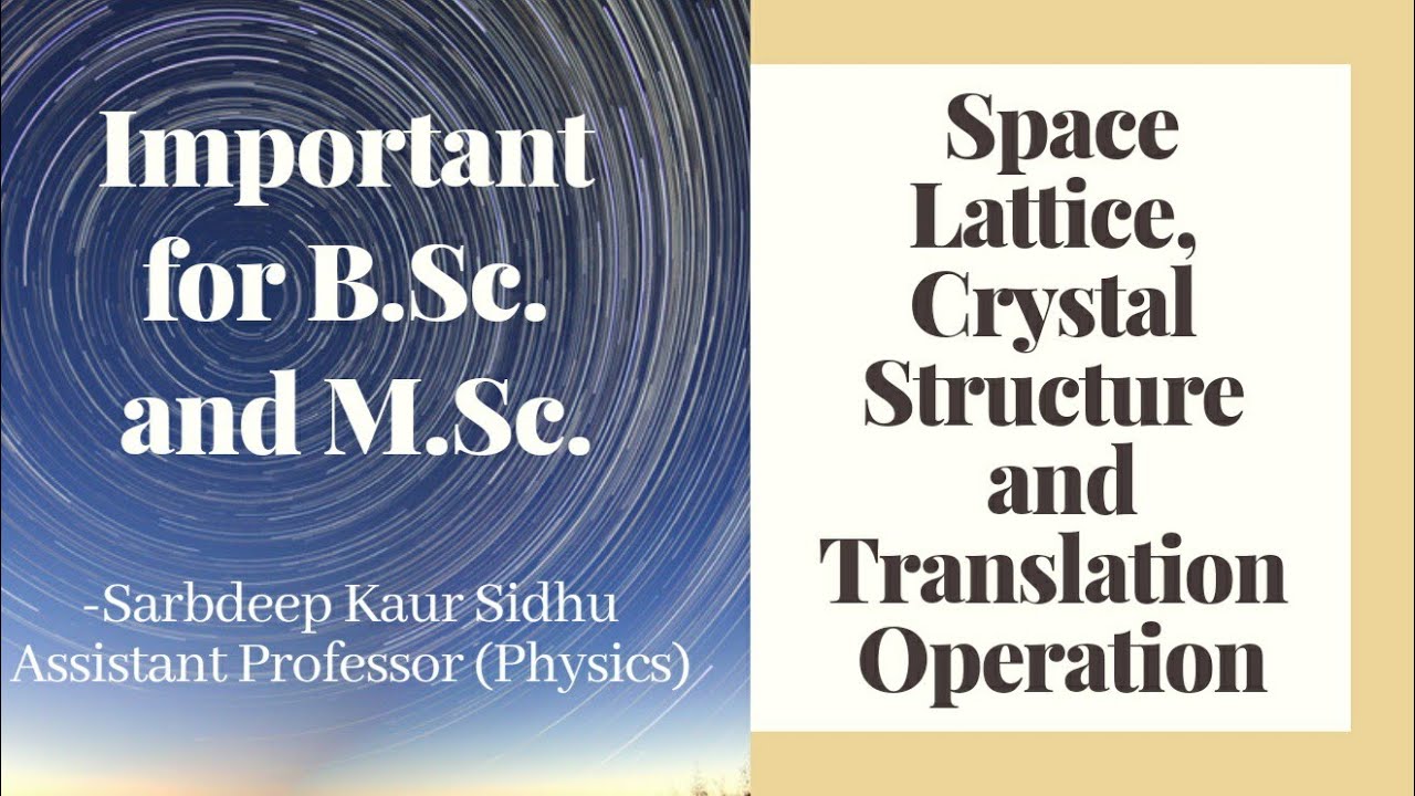 Lecture 19: Space Lattice, Crystal Structure and Translation Operation ...