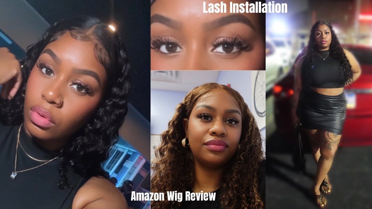 Vlog| Night out, Amazon Wig Review, "Real" Lash Tutorial - YouTube
