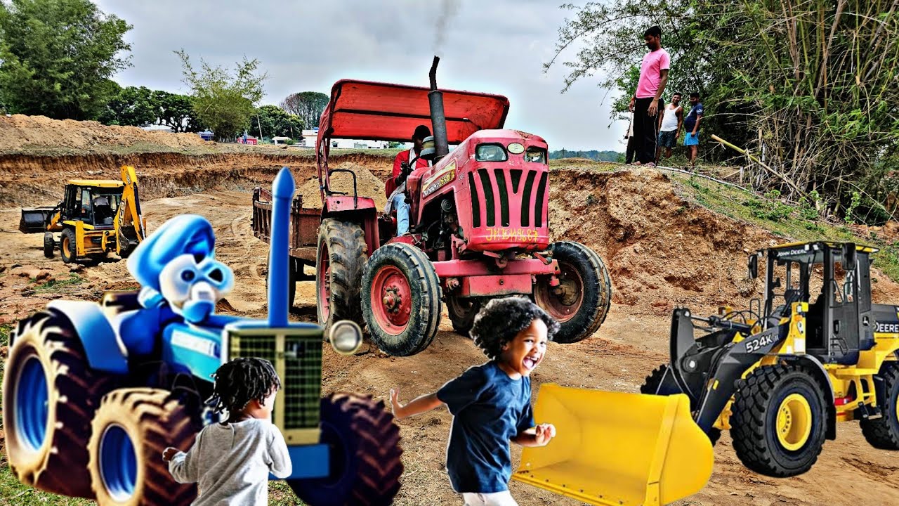 Part -3 Jcb 3dx create 200×200 Pond || Trolly Tractor troll in soil ...