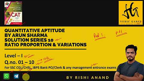 Quantitative Aptitude By Arun Sharma Solution Series 10 Ratio proportion and variation - YouTube