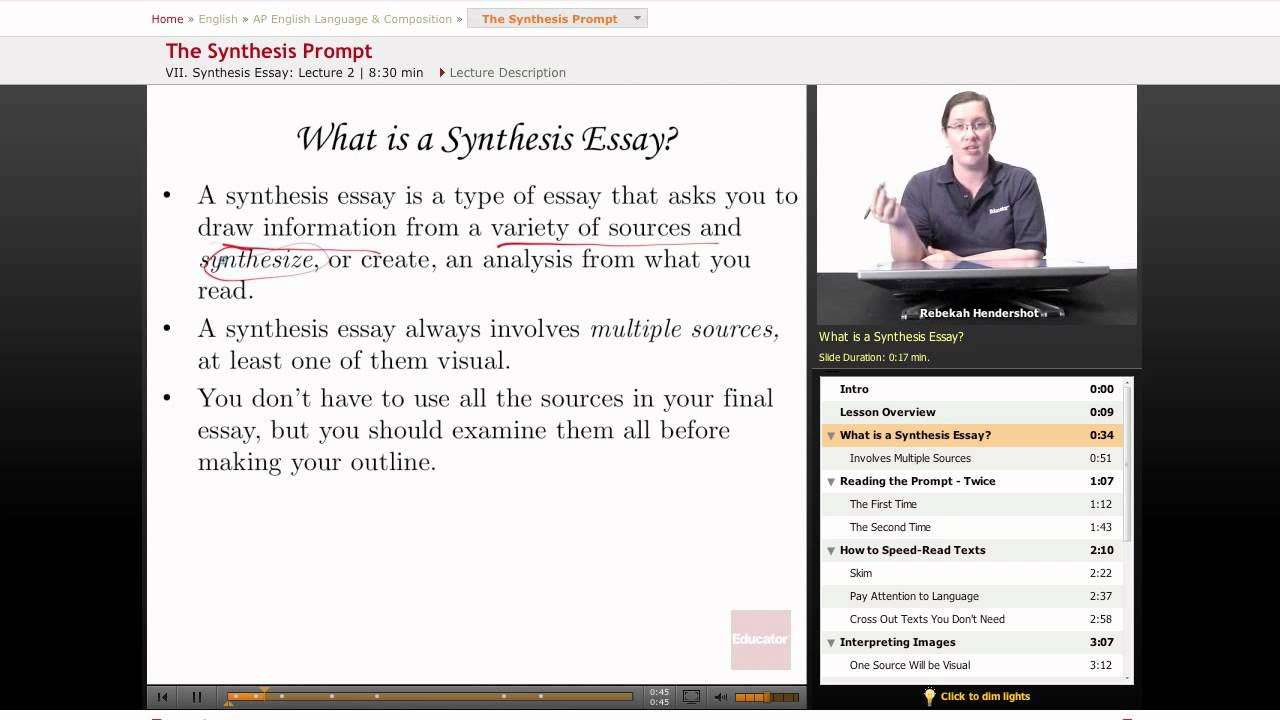 AP English - The Synthesis Prompt - YouTube