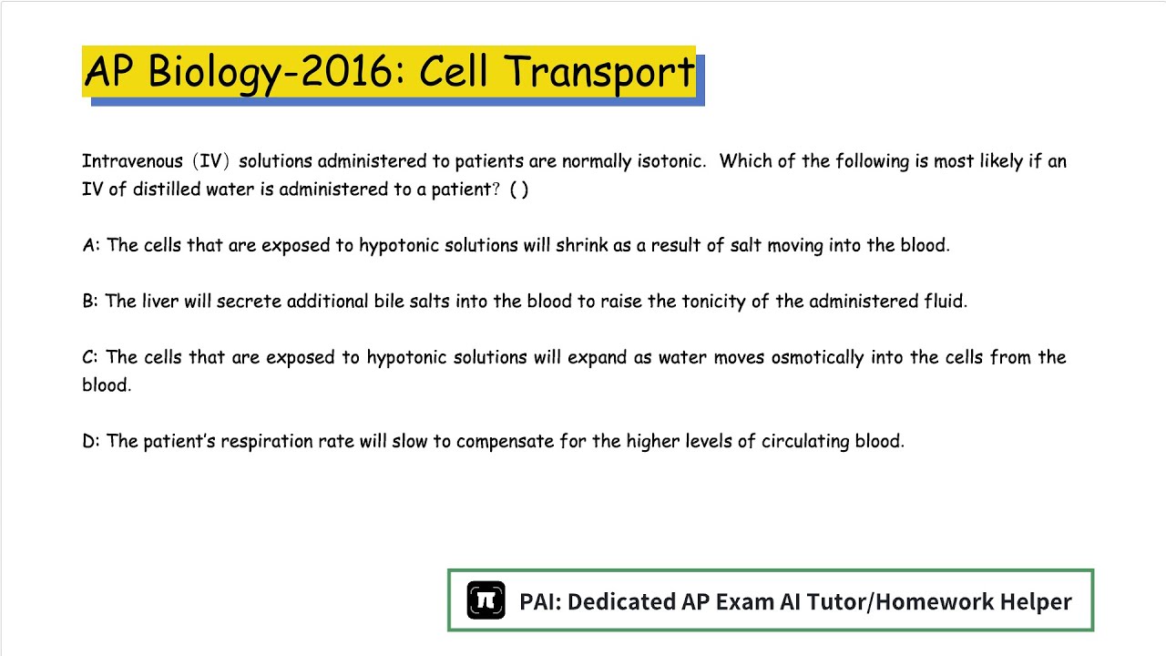 2016 AP Biology: Cell Transport: Cell Biology - YouTube
