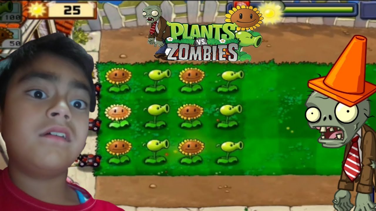 plantas vs zombie parte 1 el zombie del cono - YouTube