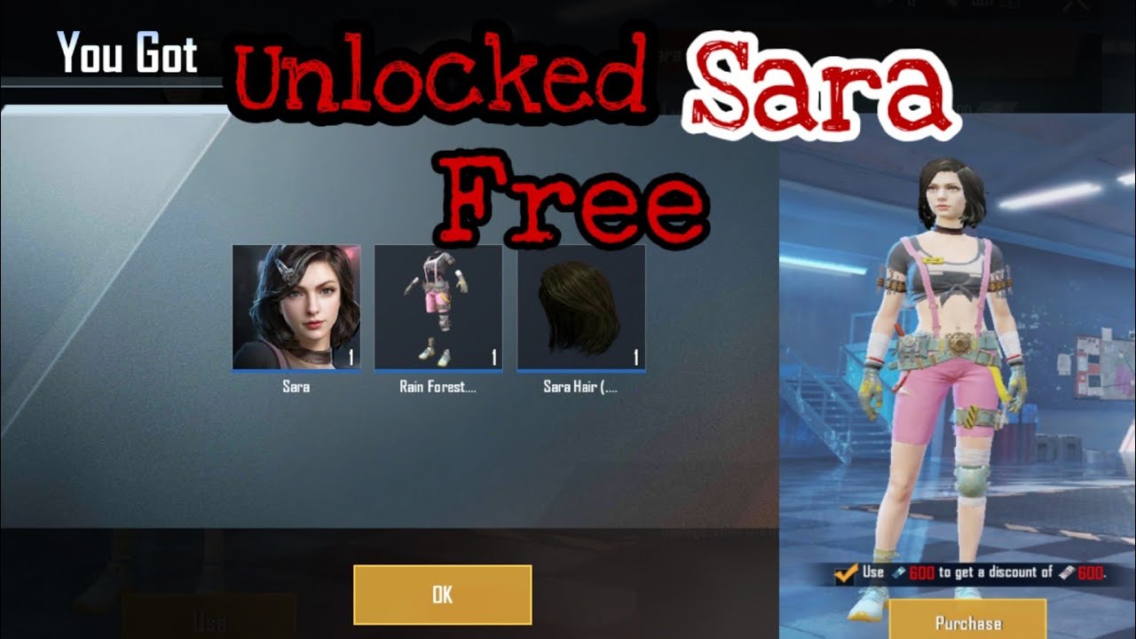 How To Unlock Sara Character For Free Pub g Mobile || Unblocked Sara ...