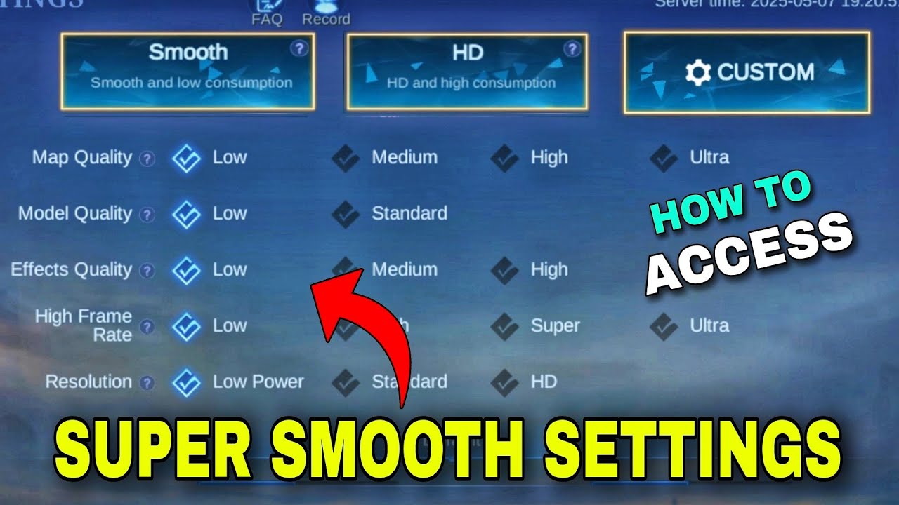 BEST SMOOTH SETTINGS for Mobile Legends 2025 (No lag and frame drops) - YouTube