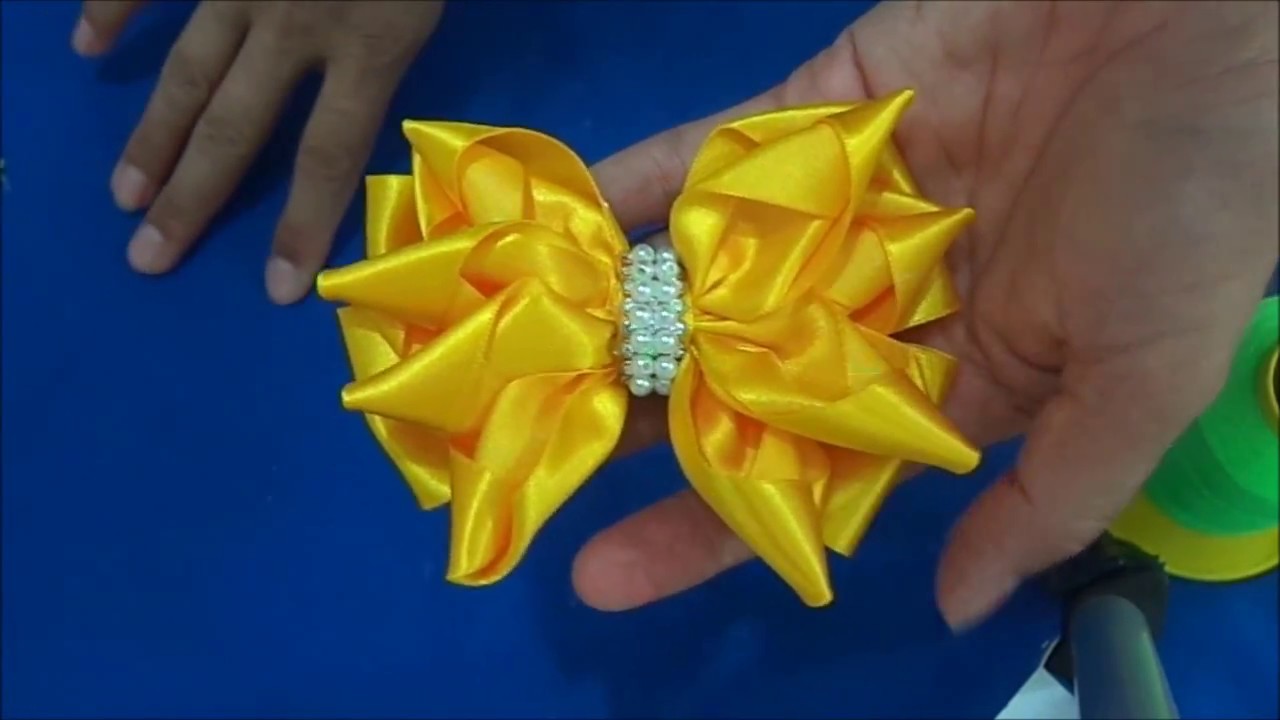 laço de fita de cetim amarelo cida reis passo a passo - YouTube