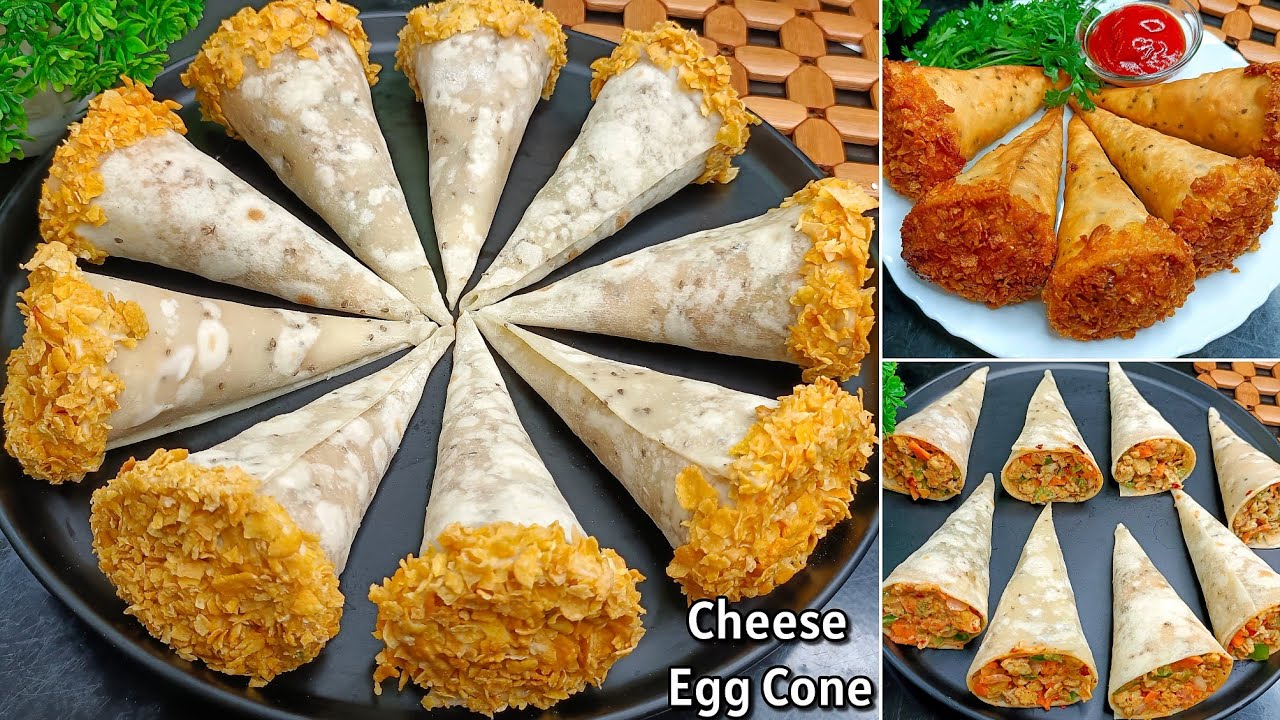 5 Minutes Cheese Egg Cone Recipe | Egg Cone Snacks | New Recipe | Cone ...