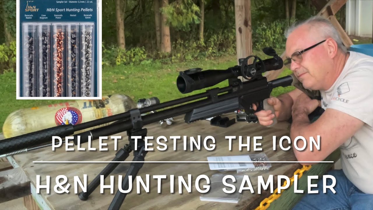 Pellet testing with the Crosman Icon, testing the H&N 22 hunting ...
