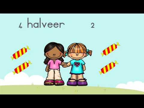 Graad 1 Wiskunde - Halveer - YouTube