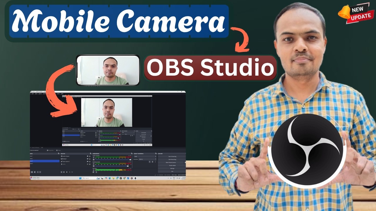 How to use Smart Phone as Webcam in OBS Studio | Pc me Mobile Camera ...