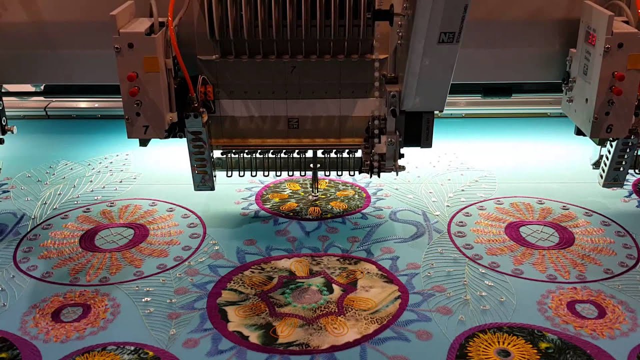 ZSK MULTI HEAD COLOR EMBROIDERY MACHINES AT ITMA MILANO - YouTube