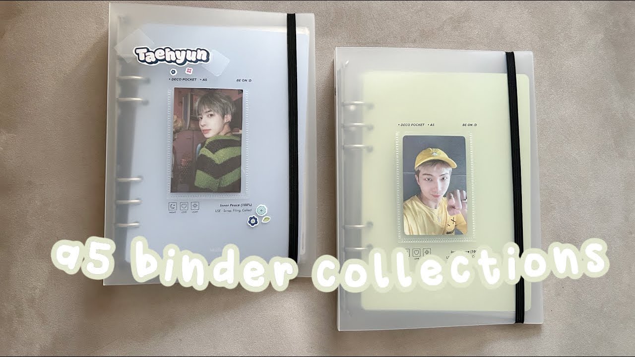 my a5 pc binder collections ft. txt, nct and shinee. - YouTube