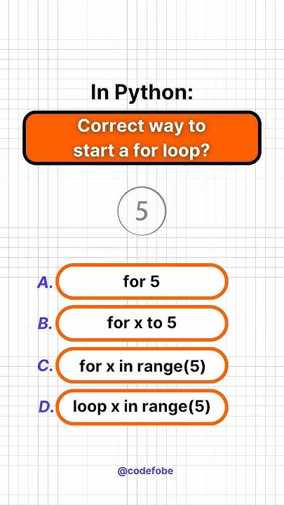 Correct way to start a for loop? #pythonquiz #pythonforbeginners # ... Correct way to start a for loop? #pythonquiz #pythonforbeginners # ...