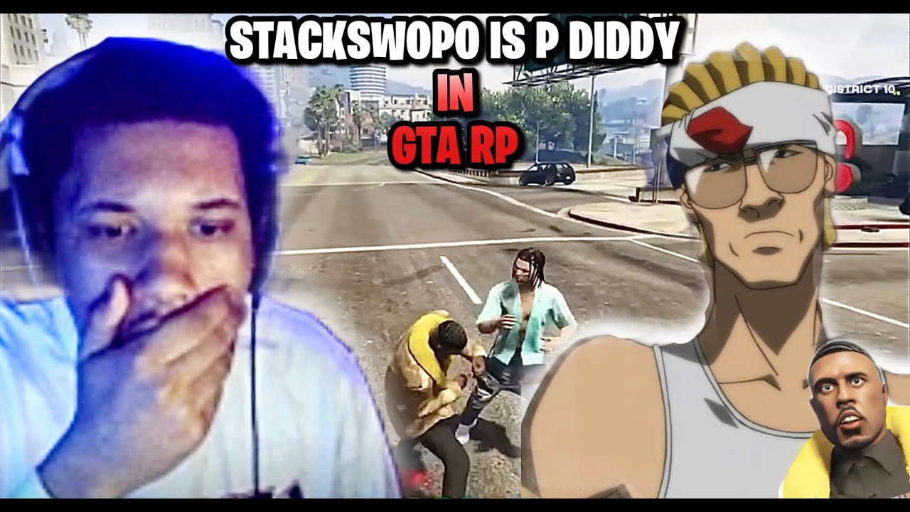 STACKSWOPO Is P DIDDY In GTA RP! Funny Moments *Reaction* - YouTube