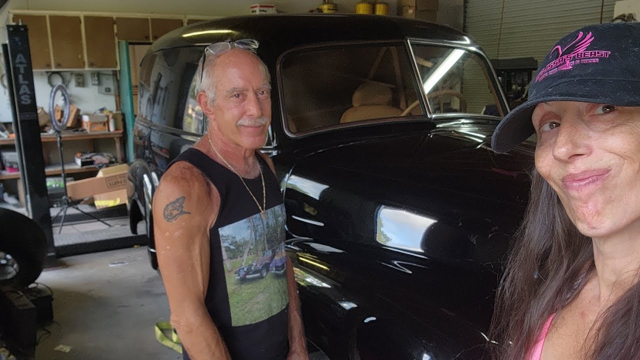 Windshield installation with chrome trim 1950 Chevy panel truck - YouTube