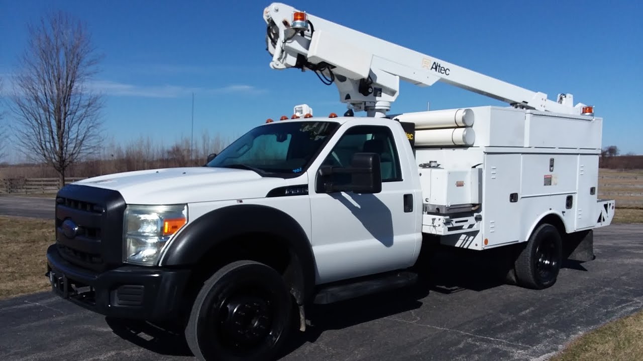 2012 Ford F450 V10 Bucket Truck √ BisonAE.com - YouTube