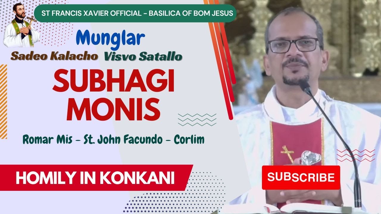 Subhagi Monis 🙏 Homily in Konkani 🙏 20 Aug 2024 #homilies #faith #bible ...