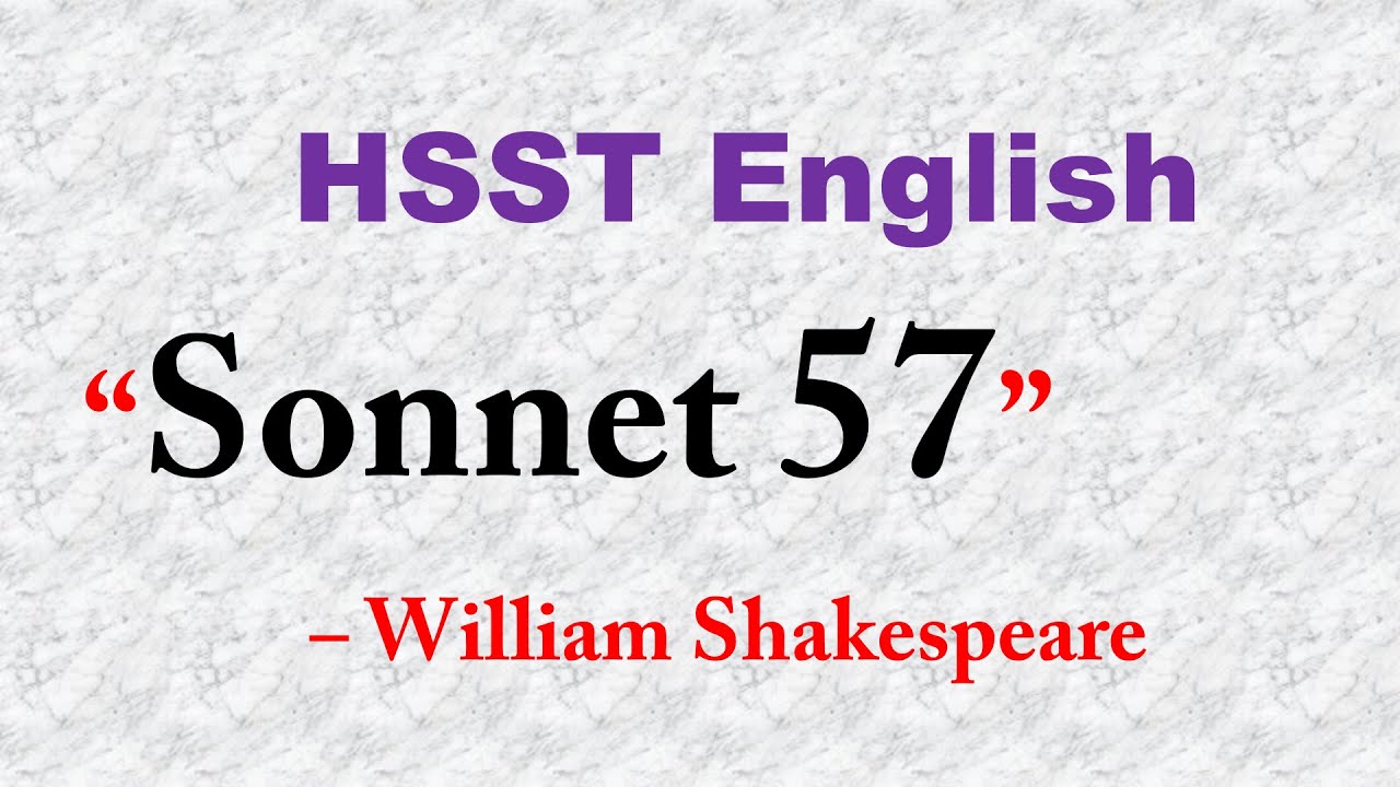 HSST - Sonnet 57 - Shakespeare - YouTube