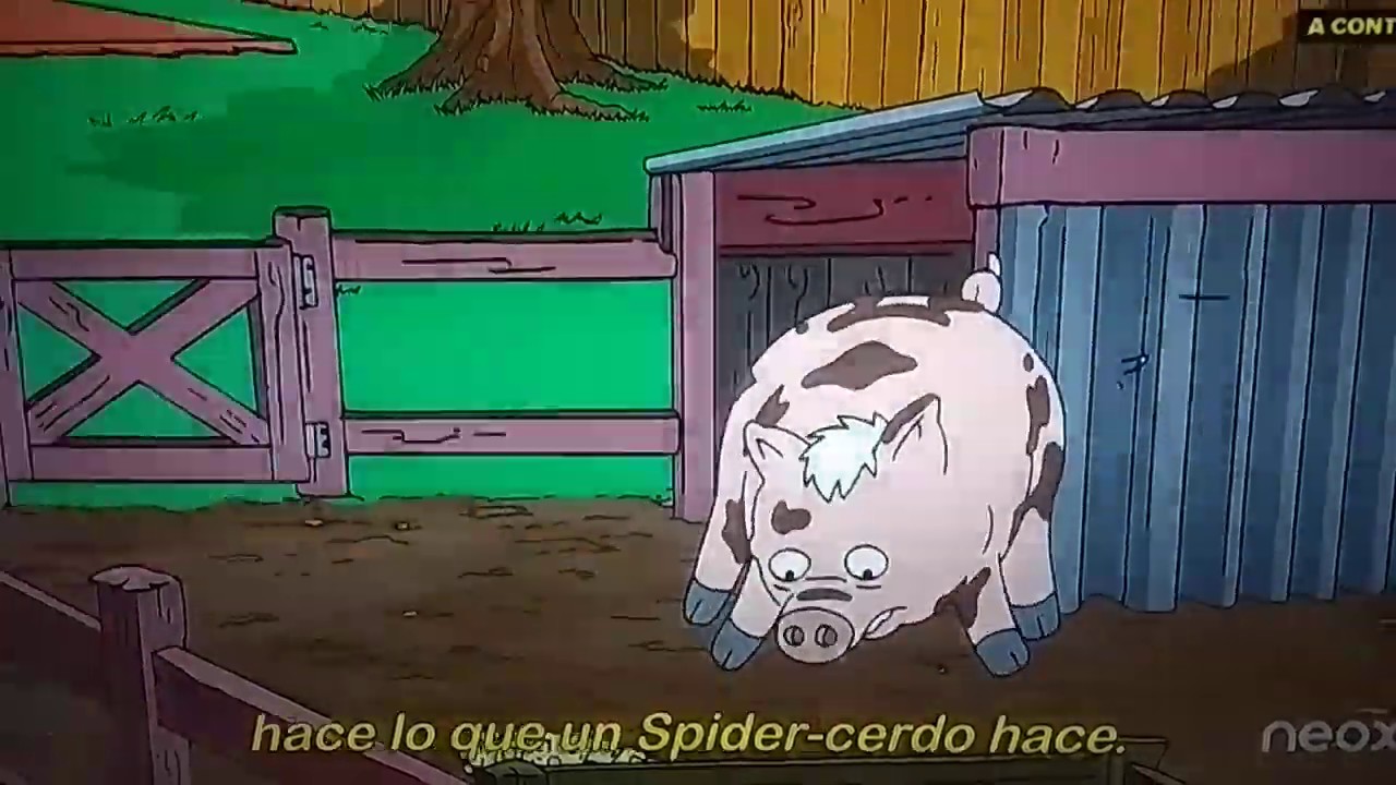 Los Simpson en español🇪🇸-Spider Cerdo llena de fango a Marge🤣🐷 - YouTube