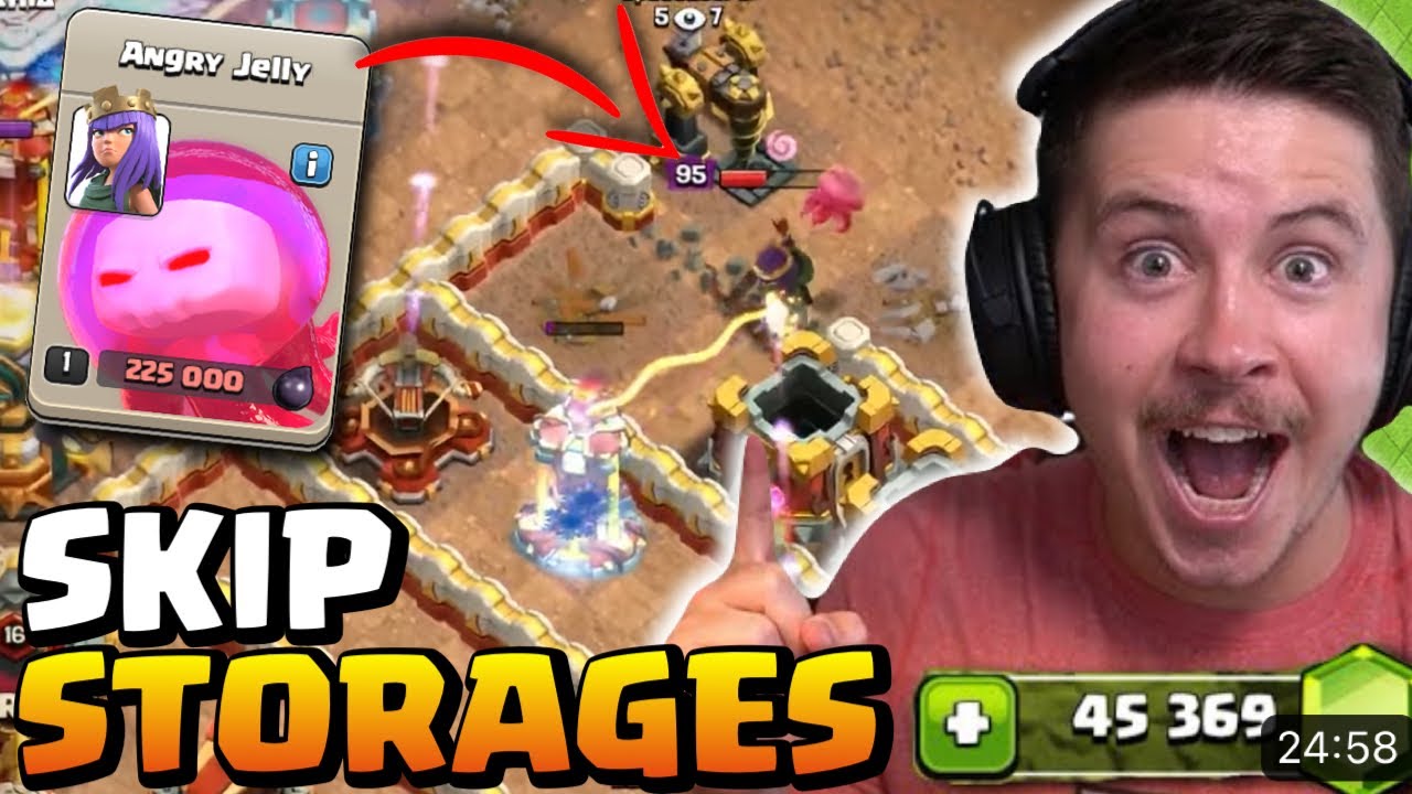 Angry Jelly & Queen COMBO SNIPES Defenses immediately (Clash of Clans ...
