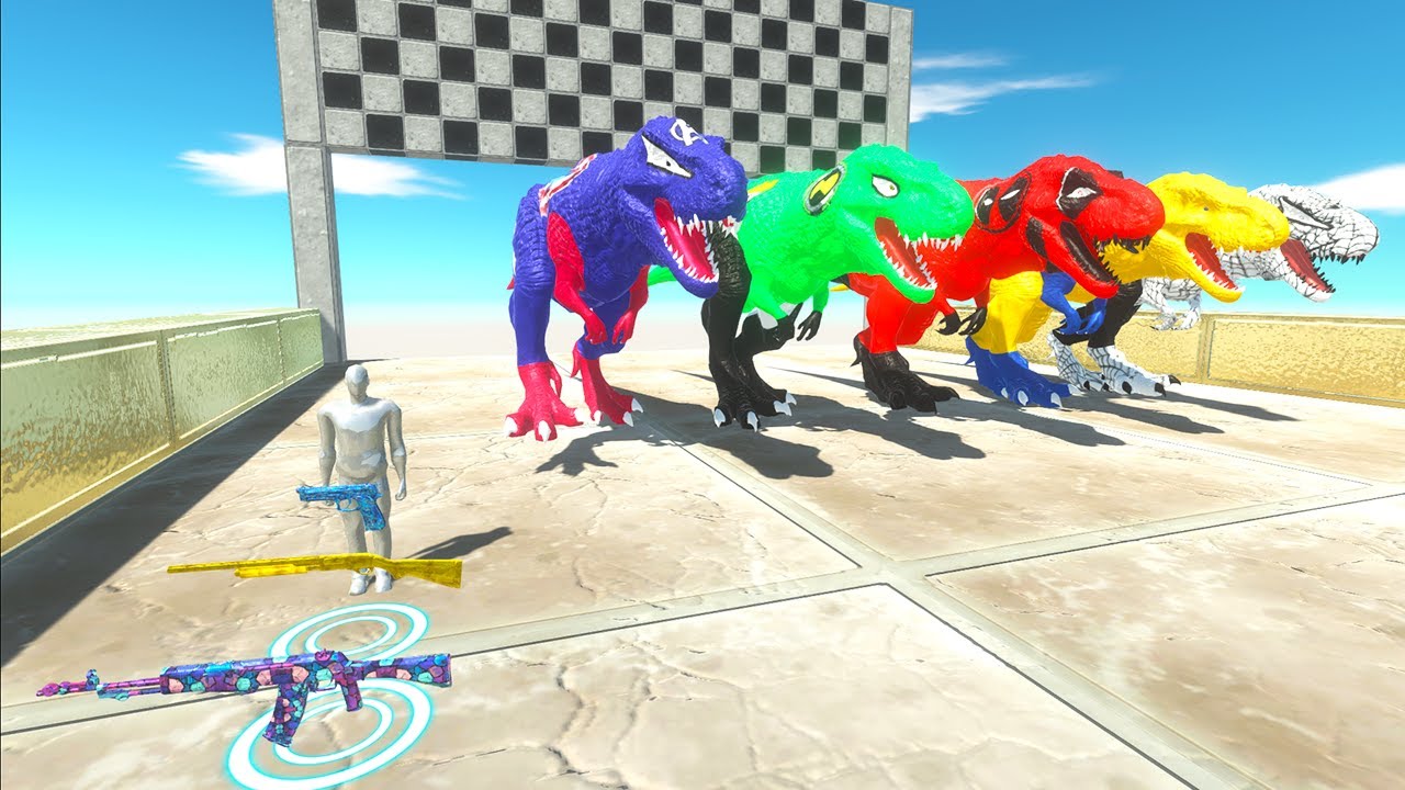 Speed Race T-rex Vs Styracosaurus Vs Fps avatar Dc Jurassic World ...