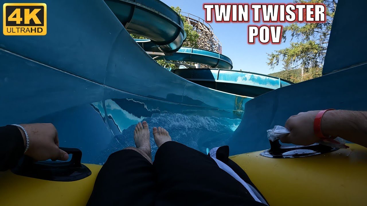 Twin Twister POV (Right Side, 4K 60FPS), Knoebels Tube Water Slide ...