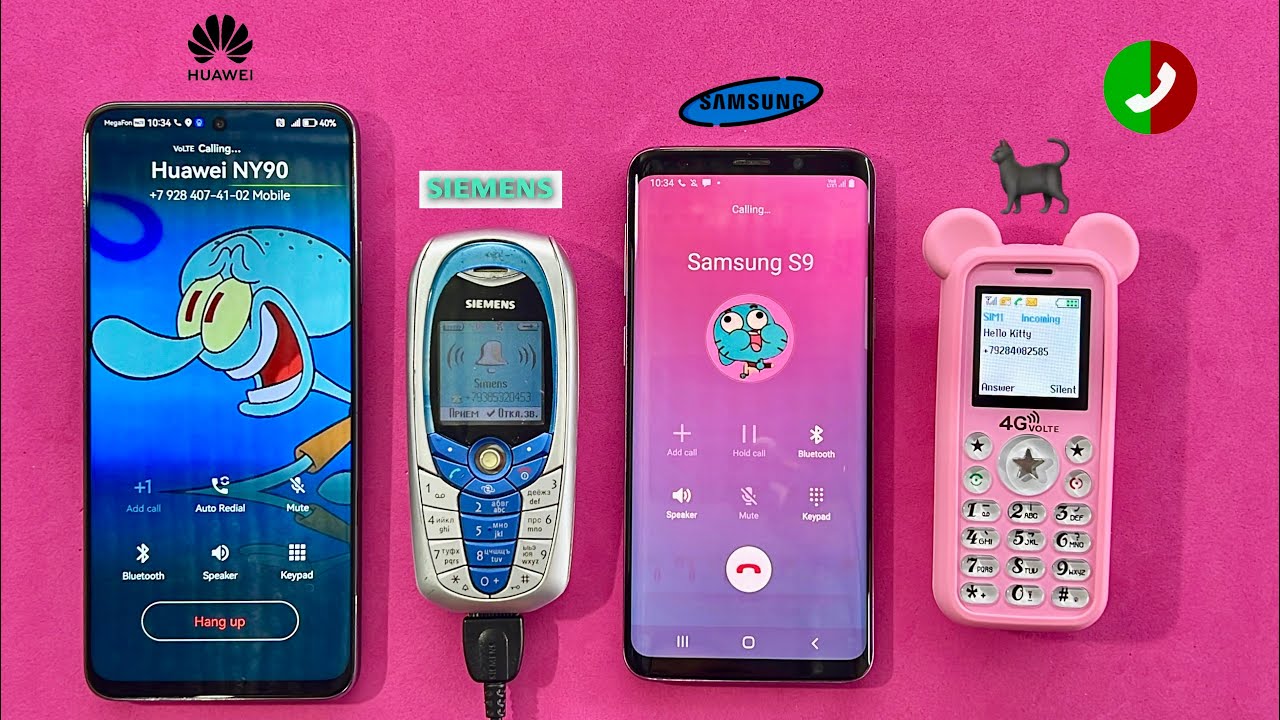 Incoming Call on SIEMENS C65 Vs Hello Kitty phone/ Outgoing Call from ...