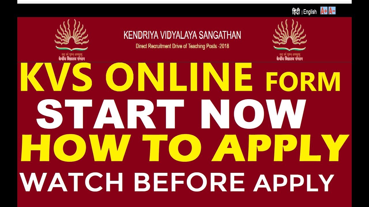 KVS Apply Online!How To Fill Online Form Step Wise Guide!Watch Before ...