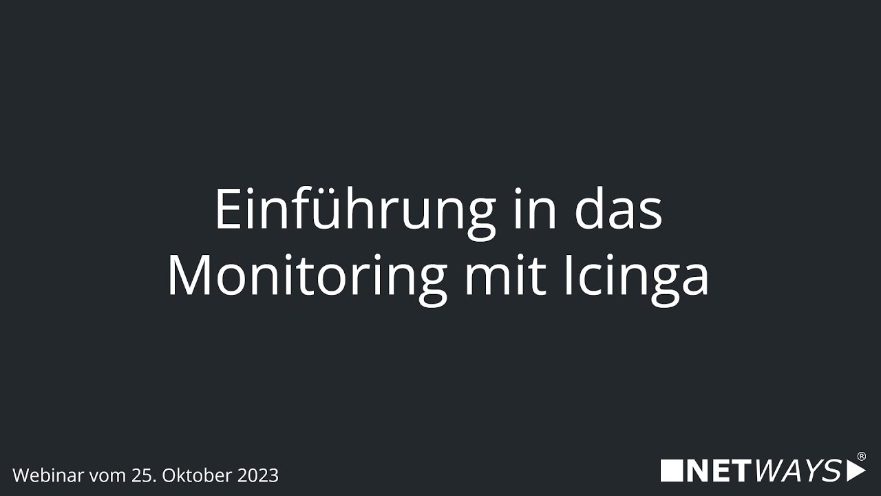Webinar: Einführung in das Monitoring mit Icinga - YouTube