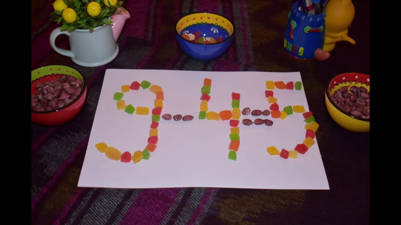 Fun math for kids, subtraction with number nine - YouTube