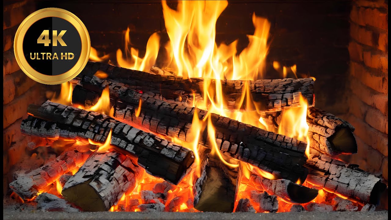 Fireplace 4K: Cozy Fireplace with Crackling Sounds for Relaxation ...