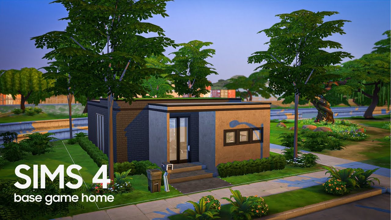 how to build a modern base game house in sims 4! (speedbuild) - YouTube