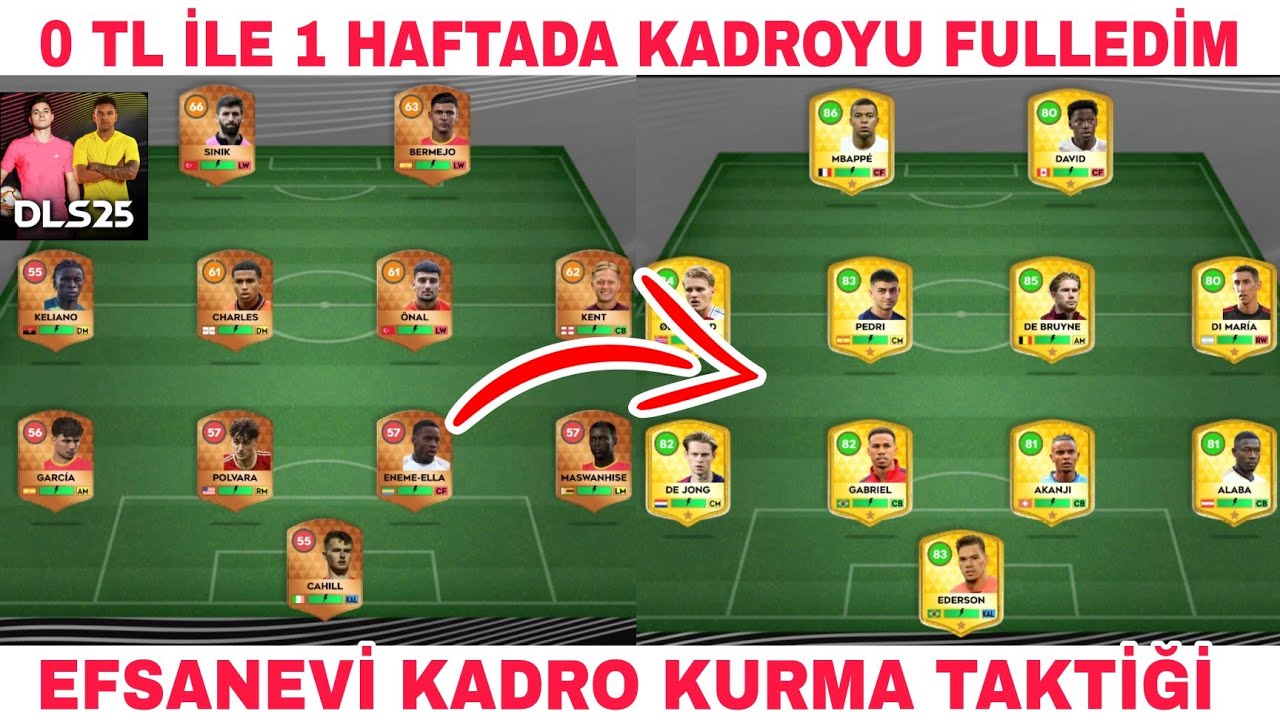 DLS 25'TE 0 TL İLE 1 HAFTADA KADROYU FULLEDİM! Efsanevi Kadro Kurma ...