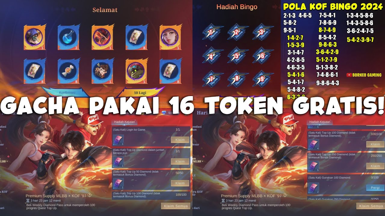 GACHA PAKAI 16 TOKEN KOF '97 RONDE 1 & UPDATE POLA KOF BINGO TERBARU ...