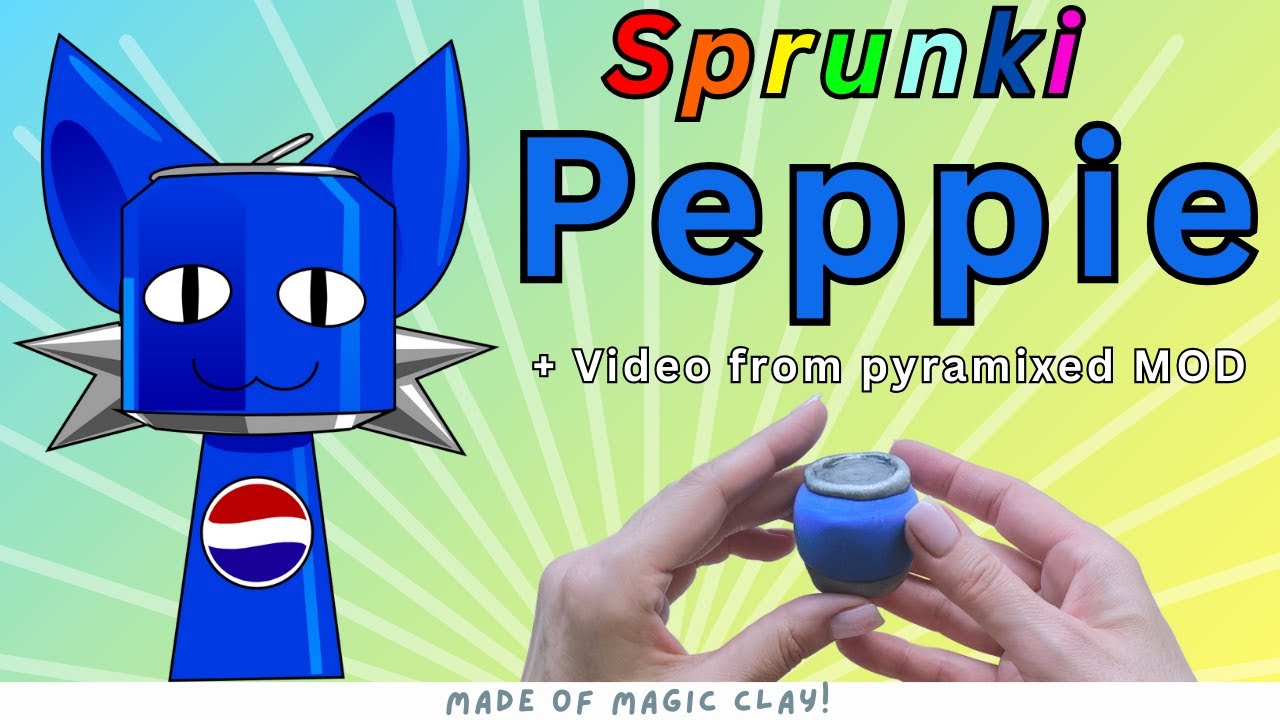 NEW! I made Sprunki Peppie toy from Clay! Pyramixed mod. DIY Tutorial # ...