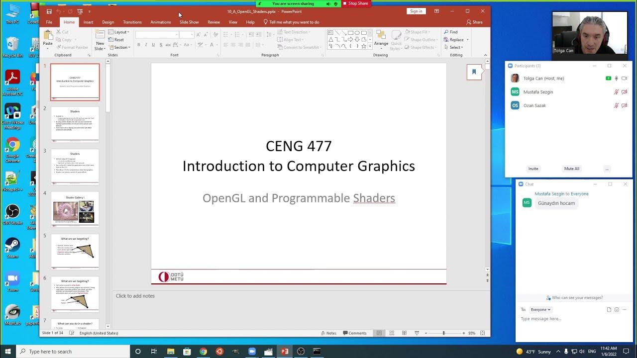 CENG 477 Intro. to Computer Graphics (Section 2, F'21) Week #12 OpenGL ...