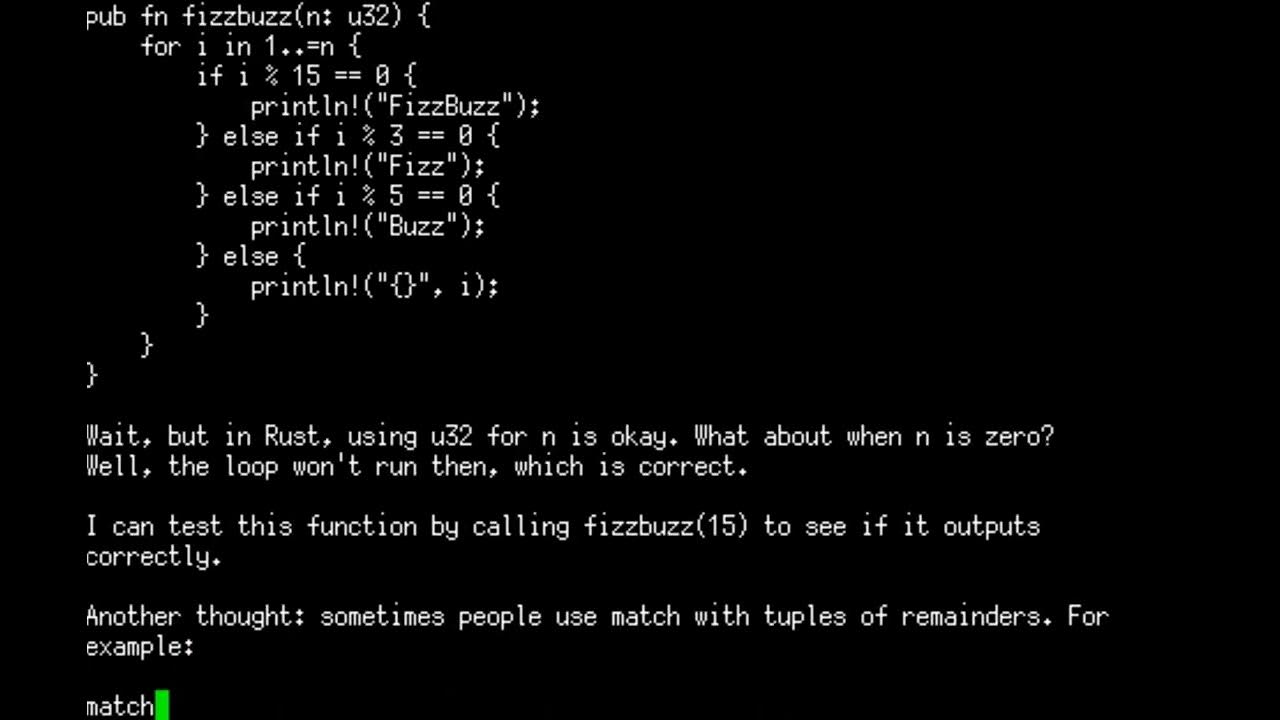 Rust FizzBuzz DeepSeek-R1-Distill-Qwen-32B (ttyrec) - YouTube