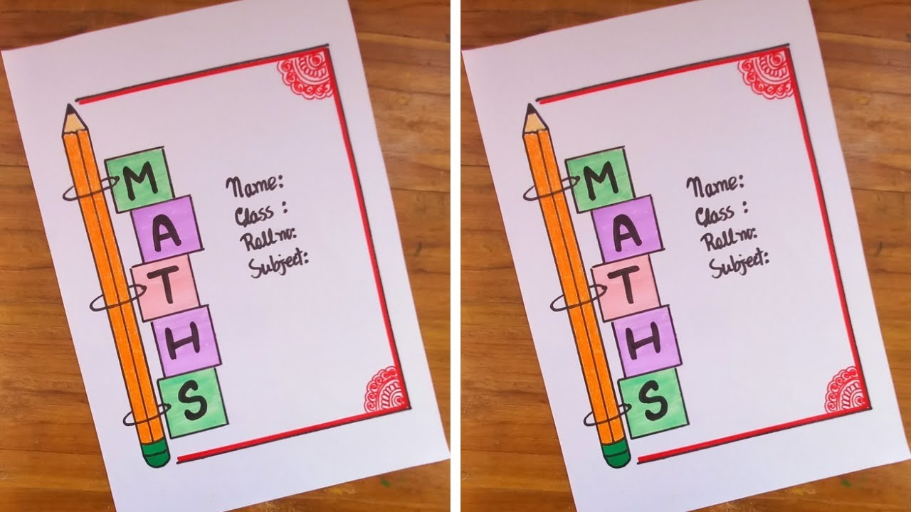 Math Front Page Design || Cover page design of Math || Front page ...