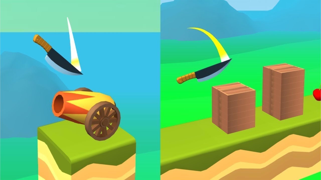 Knife Jump! Very Satisfying And Relaxing ASMR Slicing Game - YouTube