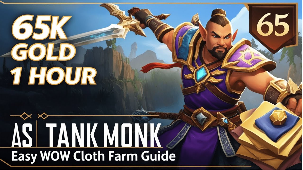 65K Gold in 1 Hour as a Tank Monk - Easy WoW Cloth Farm Guide - YouTube