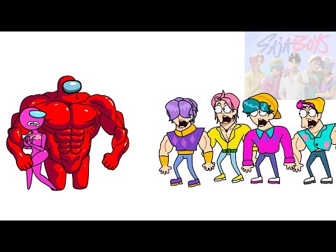 Saja Boys (KPOP) vs (AMONG US) Pink and Red