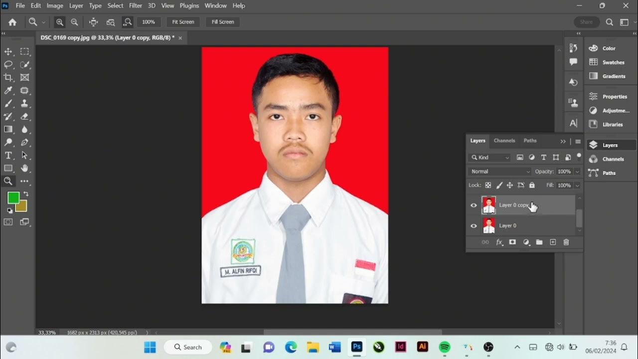 Tutorial ganti background di Photoshop 2023 mudah dan cepat #gantibackgroundfoto # ...