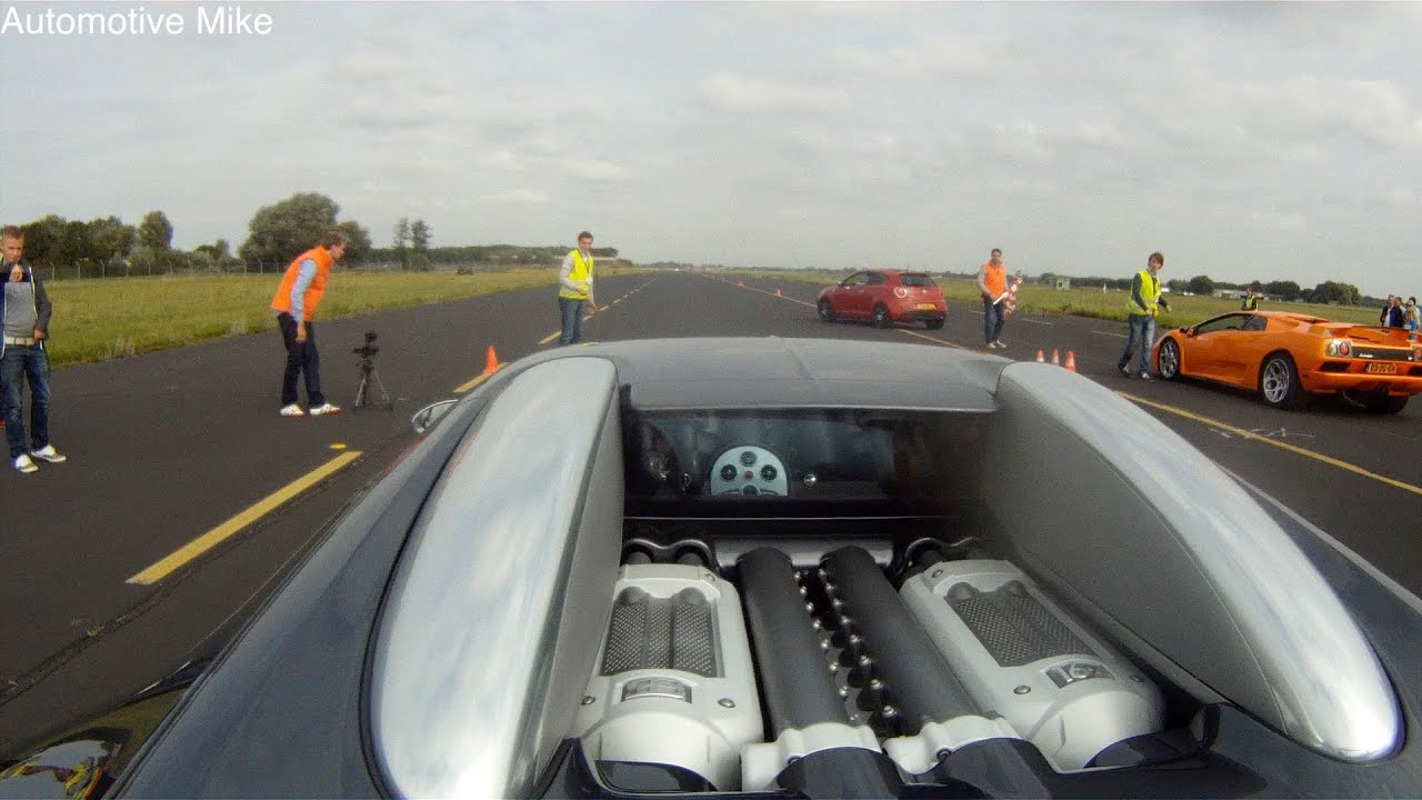 Bugatti Veyron - Airport dragrace + airbrake - YouTube
