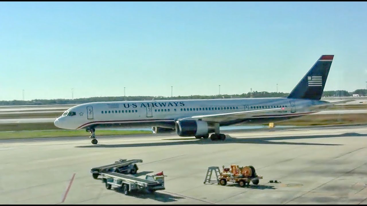 USAirways Boeing 757 / Takeoff Orlando - YouTube