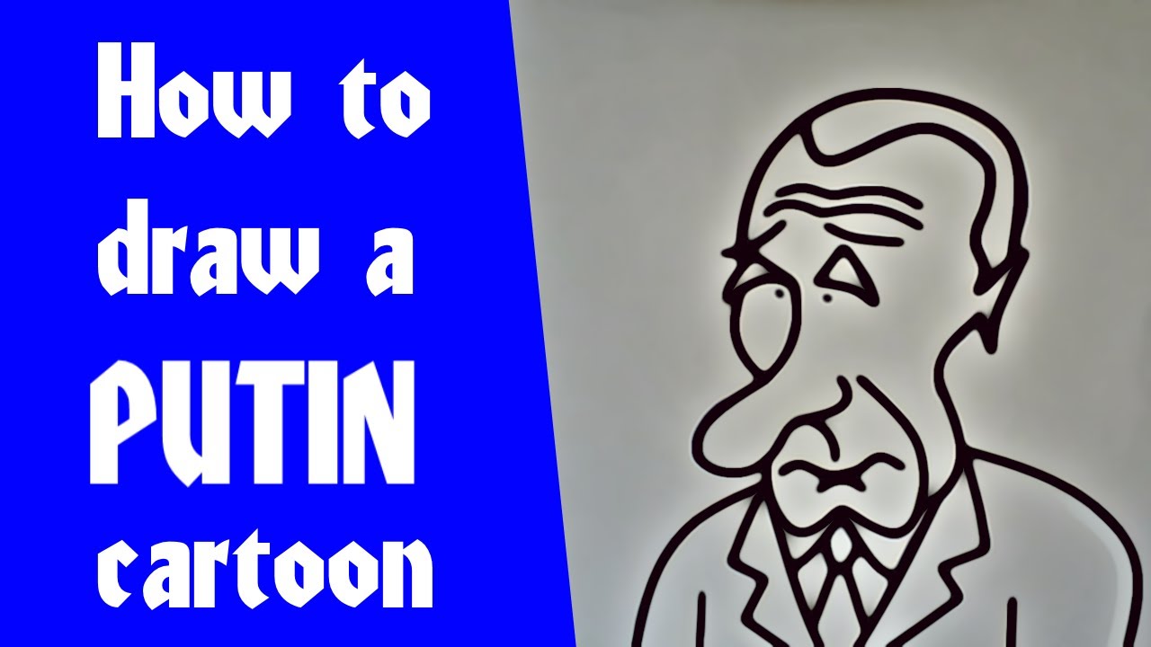 How to draw a Putin cartoon - YouTube