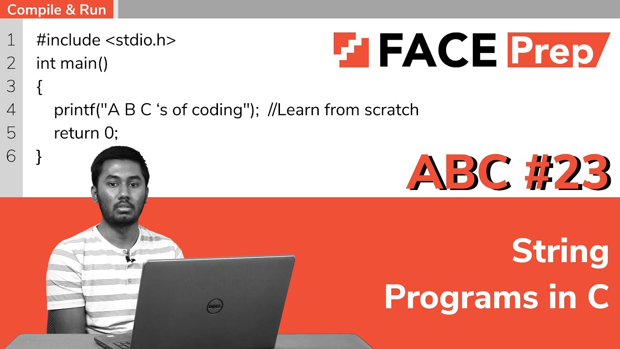 String programs in C contd. | C Programming for Beginners | AnyBody can ...