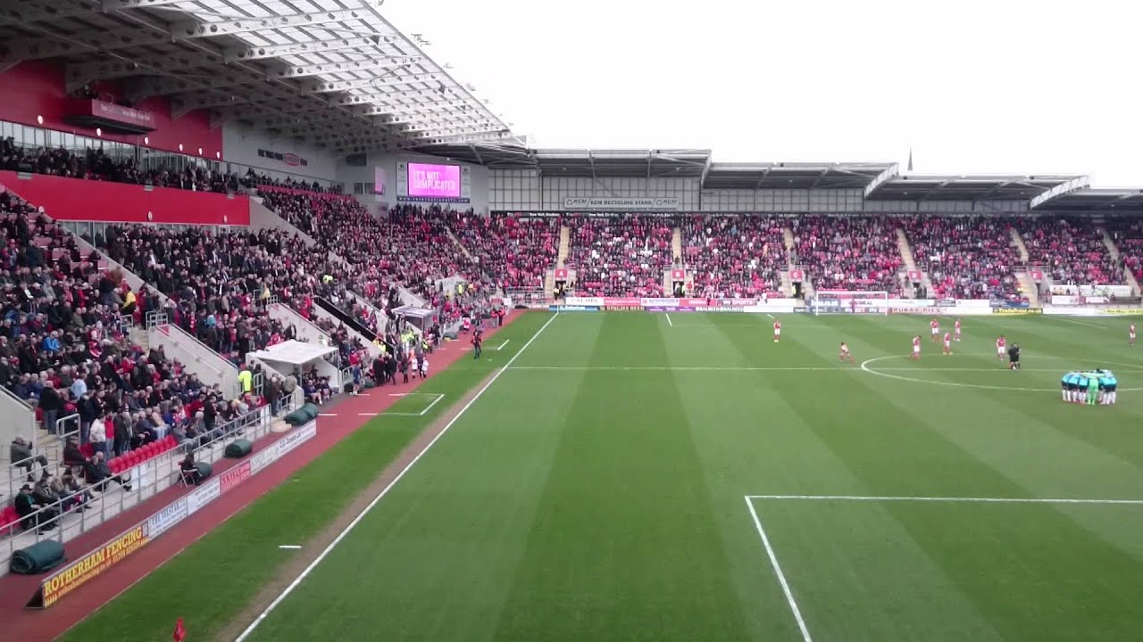 Rotherham New York Stadium - View from away end - YouTube