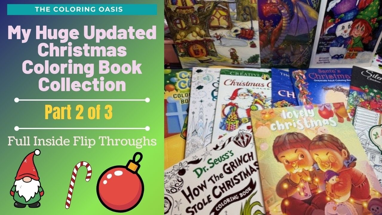 My Updated New Christmas Adult Coloring Book Collection | Holiday Adult ...