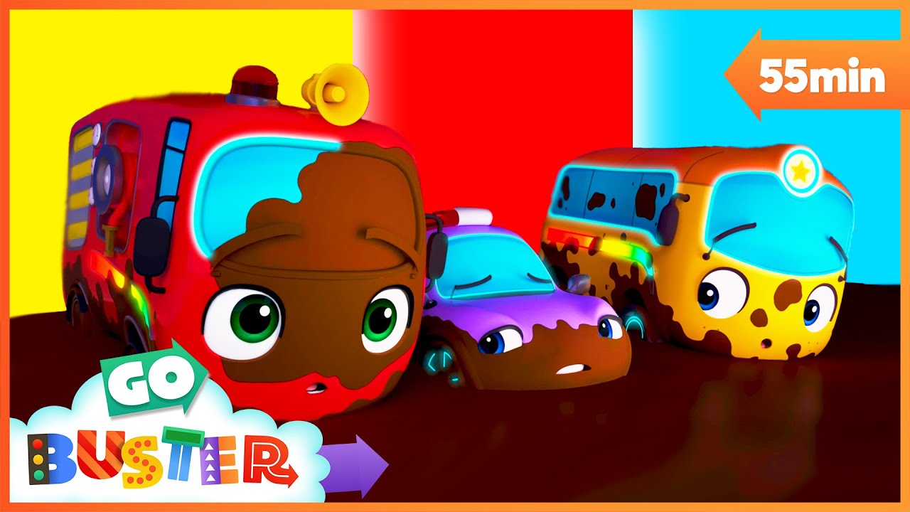 The Bumper Bunch Get Stuck In The Mud | Go Buster - Bus Cartoons & Kids ...